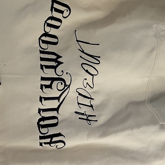 Hollywood Hideout | Shirts | Hollywood Hideout Cream Embroidered Hoodie ...